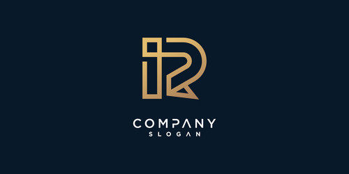 Letter r icon logo design with creative unique Vector Image