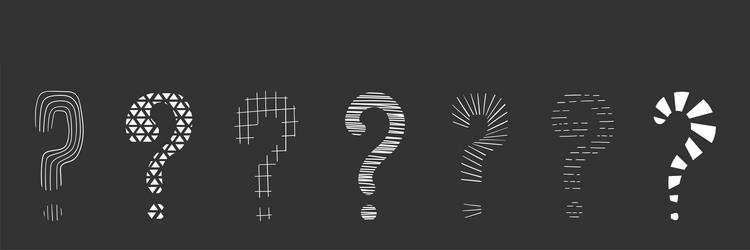 Question mark set hand drawn in doodle style Vector Image