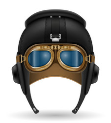 Retro style pilot helmet Royalty Free Vector Image