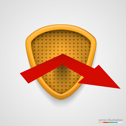 Red metal shield protection concept Royalty Free Vector
