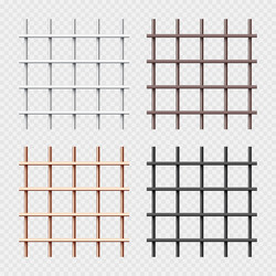 Prison grid metal cage isolated on transparent Vector Image