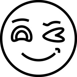 Laugh emoji line icon Royalty Free Vector Image