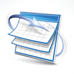 Paper calendar with arrow Royalty Free Vector Image