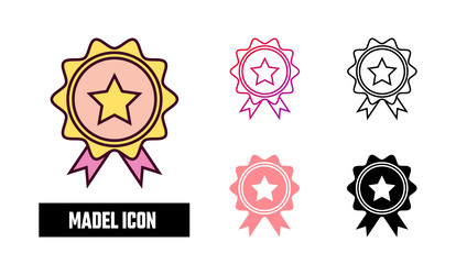 Madel icon set Royalty Free Vector Image - VectorStock