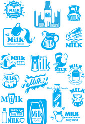 Pink milk splashes set Royalty Free Vector Image