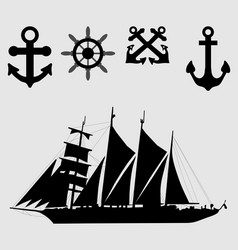 Anchor and rudder Royalty Free Vector Image - VectorStock
