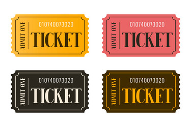 Set of colored tickets Royalty Free Vector Image