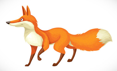 Cute cartoon orange fox isolated on white Vector Image