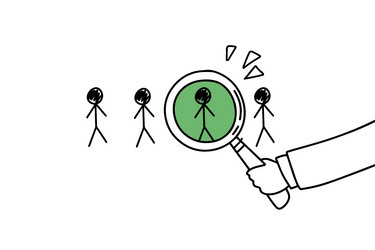 Doodle business concept job candidate selection Vector Image