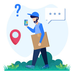 Graphic cartoon character of navigation map Vector Image