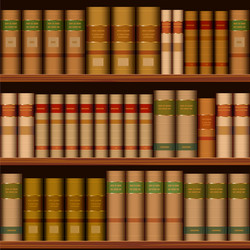 Seamless library shelves with old books Royalty Free Vector