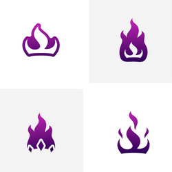 Fire crown logo designs concept flame Royalty Free Vector