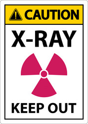 Caution x-ray keep out sign on white background Vector Image