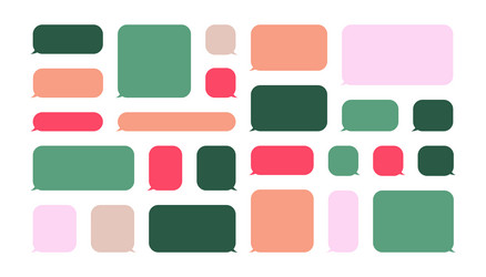 Colorful speech bubbles set rectangle square Vector Image