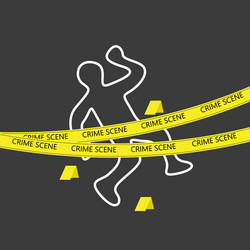 Crime scene on white background Royalty Free Vector Image