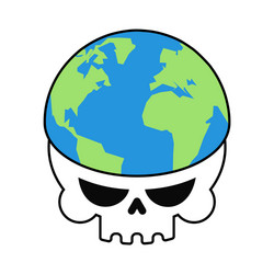 Earth death skull to planet end world Royalty Free Vector