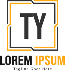 Initial ty logo template with modern frame Vector Image