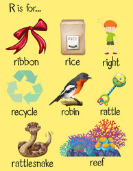 Many words begin with letter r Royalty Free Vector Image