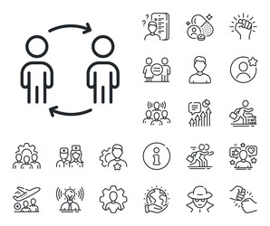 Teamwork line icon business workflow sign Vector Image