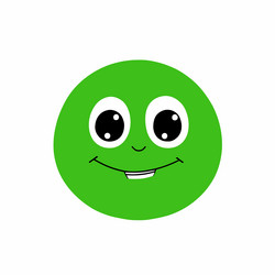 Green emoji face icon on white background Vector Image