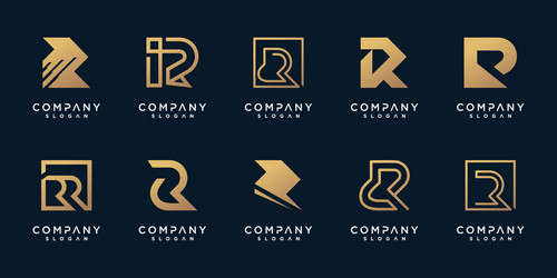 Letter r icon logo design with creative unique Vector Image