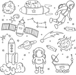 Set stickers with different space objects Vector Image