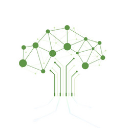 Digital tree made of circuits Royalty Free Vector Image