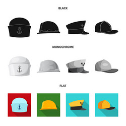 Headwear and cap sign set Royalty Free Vector Image