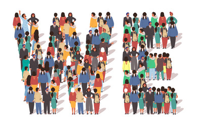 Divided people crowd divide group Royalty Free Vector Image