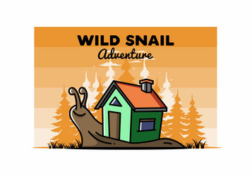 Walking snail and house design Royalty Free Vector Image