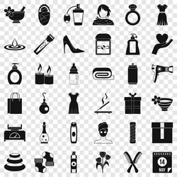 Wedding icons set simple style Royalty Free Vector Image