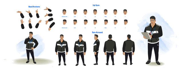A male trainer pt teacher model sheet cr Vector Image