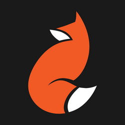 Abstract red fox symbol icon Royalty Free Vector Image