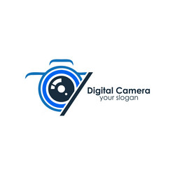 Digital camera logo design Royalty Free Vector Image