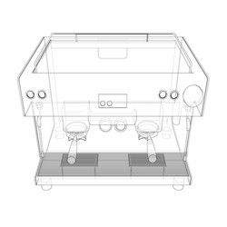 Coffee machine espresso mugs cup and pack Vector Image