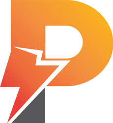 P alphabet electric logo design concept Royalty Free Vector