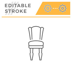 Simple minimalist chair line art furniture Vector Image