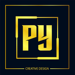 Initial letter py logo template design Royalty Free Vector