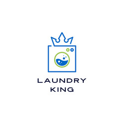 King crown laundry washing machine water logo sign