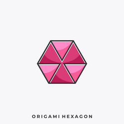 Origami hexagon template Royalty Free Vector Image