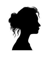 Silhouette set of face profile of different people