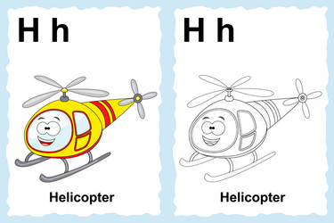Alphabet coloring book page with outline clip art Vector Image