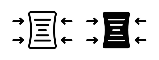 File compressor icon set reduce data and size Vector Image