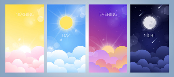 Day night app morning and evening sky nature Vector Image