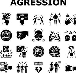 Set violence related icons contains Royalty Free Vector