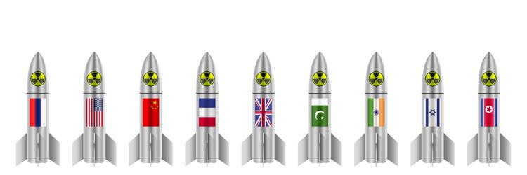 Nuclear states atomic weapon power comparison Vector Image