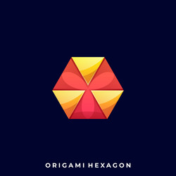 Origami hexagon template Royalty Free Vector Image