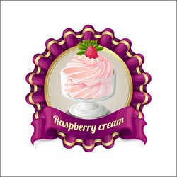 Panna cotta cream label and logo design file Vector Image
