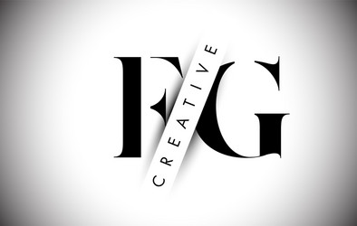 Creative blue letters fg f g logo with leading Vector Image