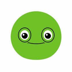 Green emoji face icon on white background Vector Image